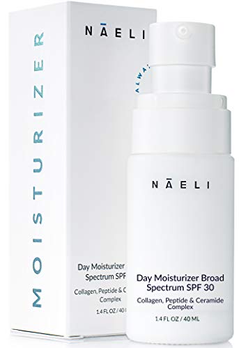 NAELI Face Moisturizer with SPF 30, Anti Aging Collagen & Peptide Cream, Reduces Wrinkles - Lightweight Skin Hydration with Hyaluronic Acid, Paraben Free & Non-Comedogenic Sunscreen, 1.4 oz