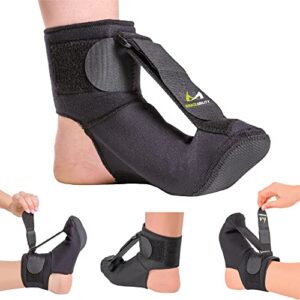 braceability plantar fasciitis night sock | soft stretching boot splint for sleeping, achilles tendonitis foot support brace & heel pain relief compression sleeve (medium)