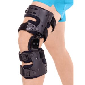 braceability osteoarthritis unloader knee brace – best tricompartmental oa support for bone on bone arthritis pain, medial or lateral compartment valgus unloading, arthritic cartilage repair (left)