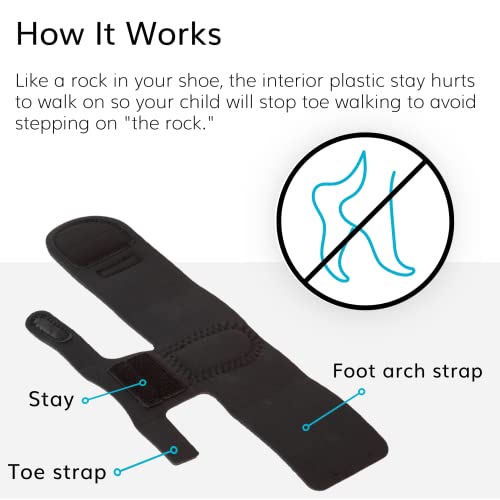 BraceAbility Toe Walking Brace - Pediatric Idiopathic AFO Correction Splint for Kids Tip-Toe Prevention, Autism and ADHD Treatment, Cerebral Palsy, Aspergers, Youth Neurological Disorders (XS Pair)