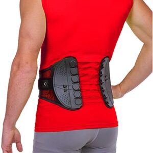 braceability spine sport back brace – athletic men’s and women’s workout lumbar corset for exercising, running, golfing, driving, fishing, active nurses and police work (large)