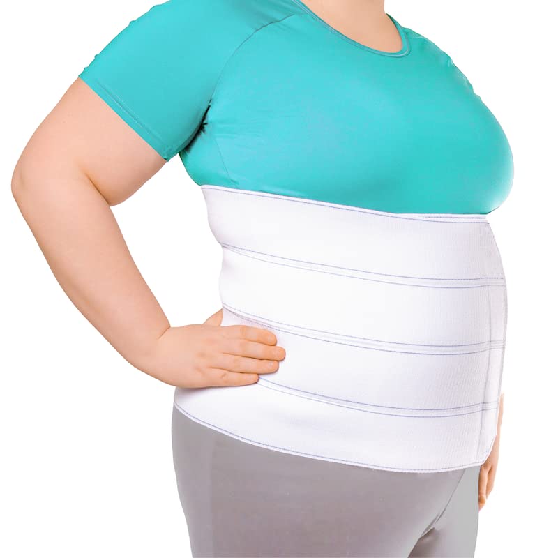 BraceAbility 2XL Plus Size Bariatric Abdominal Stomach Binder | Obesity Girdle Belt for Big Men & Women with a Large Belly, Post Surgery Tummy & Waist Compression Wrap (42"-62" Body Circumference)