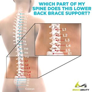 BraceAbility Lower Back & Spine Pain Brace | Adjustable Corset Support for Lumbar Strain, Arthritis, Spinal Stenosis and Herniated Discs (One Size - Fits Men & Women with 28" - 60" Waist)