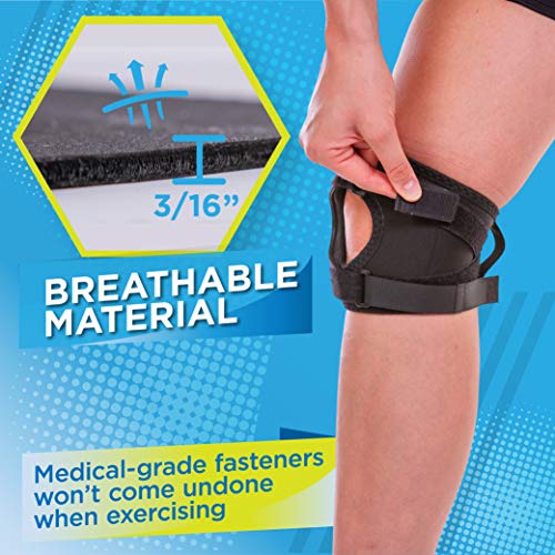 BraceAbility Patellar Tracking Knee Brace - Running, Exercise, Basketball Support Sleeve Stabilizer for Post Kneecap Dislocation, Tendonitis, Ligament, Patellofemoral and Meniscus Injuries (Medium)