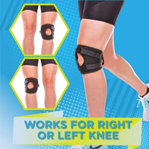 BraceAbility Patellar Tracking Knee Brace - Running, Exercise, Basketball Support Sleeve Stabilizer for Post Kneecap Dislocation, Tendonitis, Ligament, Patellofemoral and Meniscus Injuries (Medium)