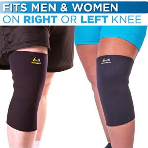 BraceAbility Plus Size Neoprene Knee Sleeve - Compression Support Brace for Bariatric Women or Men with Arthritis Joint Pain, Fitting Overweight to Obese Thighs and Legs (3X-Large Wide)