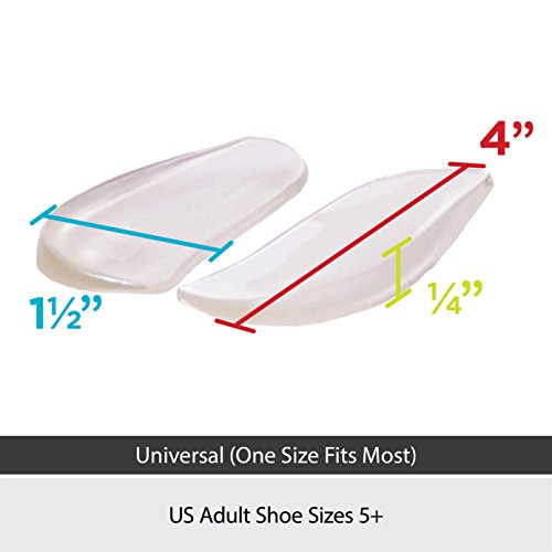 BraceAbility Medial & Lateral Heel Wedge Silicone Insoles (Pair) - Supination & Pronation Corrective Adhesive Shoe Inserts for Foot Alignment, Knock Knee Pain, Bow Legs, Osteoarthritis