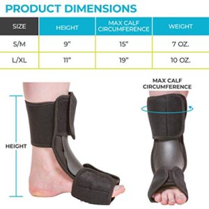 BraceAbility Dorsal Night Splint | Plantar Fasciitis Pain Relief, Foot Drop Brace for Sleeping, and Achilles Tendon Stretcher Boot for Nighttime Ankle Dorsiflexion (S/M)