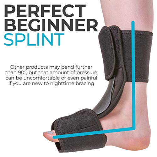 BraceAbility Dorsal Night Splint | Plantar Fasciitis Pain Relief, Foot Drop Brace for Sleeping, and Achilles Tendon Stretcher Boot for Nighttime Ankle Dorsiflexion (S/M)