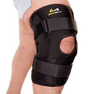 braceability obesity hinged knee brace – overweight to plus size wrap around support for womens and mens arthritis treatment, bariatric joint pain relief, kneecap instability, ligament weakness (4xl)