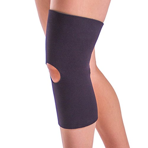 BraceAbility XXXXL Plus Size Open Patella/Open Back Neoprene Knee Sleeve | Water-Resistant Athletic Compression Knee Brace for Swimming, Wakeboarding, Scuba Diving, Surfing (4XL)