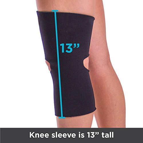 BraceAbility XXXXL Plus Size Open Patella/Open Back Neoprene Knee Sleeve | Water-Resistant Athletic Compression Knee Brace for Swimming, Wakeboarding, Scuba Diving, Surfing (4XL)