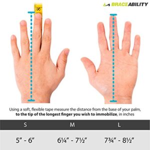 BraceAbility Two Finger Immobilizer - Hand and Buddy Splint Cast for Broken Joints, Mallet or Trigger Finger Extension, Sprains and Contractures to Straighten Middle, Index and Pinky Knuckles (M)