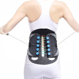 lso back brace with removable decompression panel back support& back cover for free,pulley system lumbar support belt for sciatica pain, disc injury and after laminectomy or spinal fusion surgery(l)