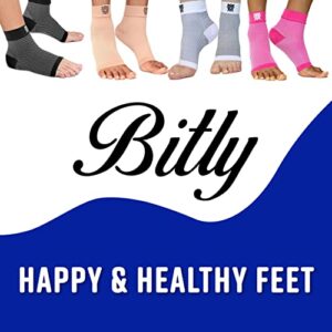 Bitly Plantar Fasciitis Socks for Women & Men - Best Foot & Ankle Compression Sleeve, Brace for Everyday Use - Provides Arch Support & Heel Pain Relief (Gray, X-Large)