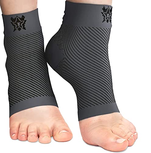 Bitly Plantar Fasciitis Socks for Women & Men - Best Foot & Ankle Compression Sleeve, Brace for Everyday Use - Provides Arch Support & Heel Pain Relief (Gray, X-Large)