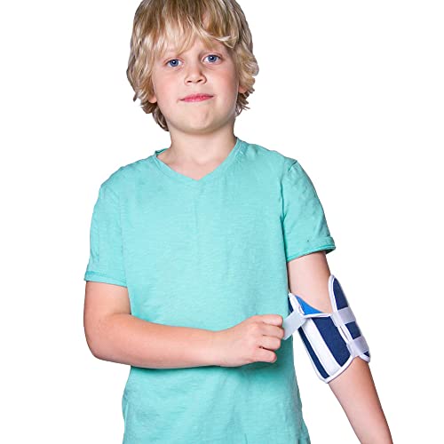 BraceAbility Infant Elbow Immobilizer Splint & Arm Restraint Wrap for Babies | Prevent Thumb Sucking, Face Touching, Scratching, Pulling IV Tubes (XS)