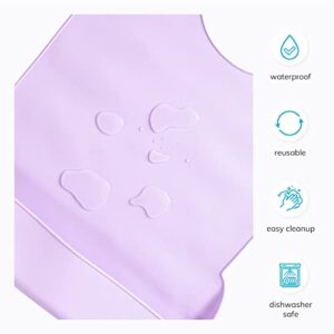 BraceAbility Clothing Protector Bibs - Adult Fun Washable Silicone Bibs for Alzheimers, Dementia Care, Disabled (Pack of 2)