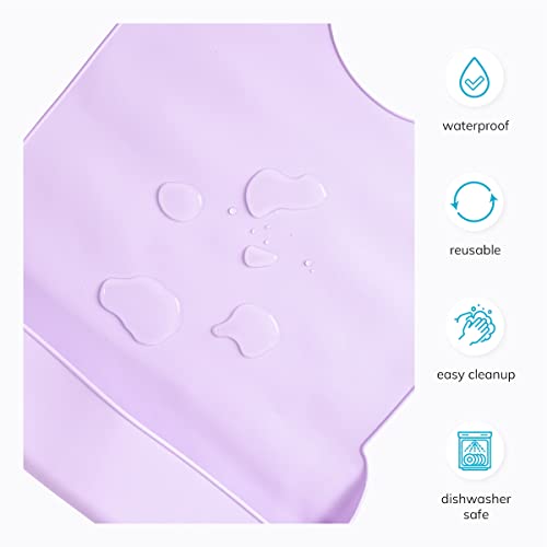 BraceAbility Clothing Protector Bibs - Adult Fun Washable Silicone Bibs for Alzheimers, Dementia Care, Disabled (Pack of 2)