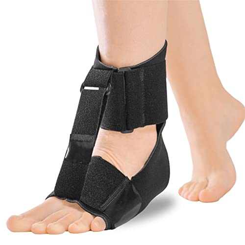 BraceAbility Sleeping Foot Drop Brace - Dorsiflexion AFO Ankle Orthosis Sock for Charcot Marie Tooth Home Treatment, Peroneal Nerve Injury, Stroke Patients, Muscle Dystrophy Pain Support in Bed (S/M)