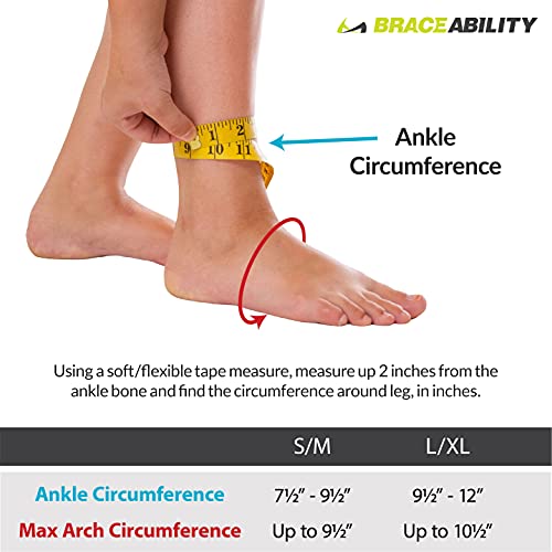 BraceAbility Sleeping Foot Drop Brace - Dorsiflexion AFO Ankle Orthosis Sock for Charcot Marie Tooth Home Treatment, Peroneal Nerve Injury, Stroke Patients, Muscle Dystrophy Pain Support in Bed (S/M)