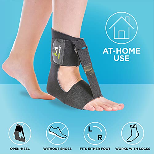 BraceAbility Sleeping Foot Drop Brace - Dorsiflexion AFO Ankle Orthosis Sock for Charcot Marie Tooth Home Treatment, Peroneal Nerve Injury, Stroke Patients, Muscle Dystrophy Pain Support in Bed (S/M)