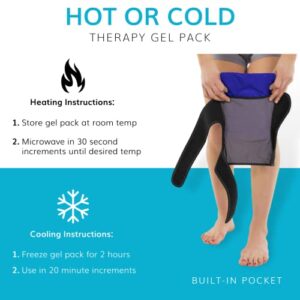 BraceAbility Ice Pack for Knee - Cold and Hot Therapy Compression Gel Wrap Brace for Men and Women's Post-Surgery Support, Kneecap Swelling, Torn Meniscus, Tendonitis, OA Pain Relief (One Size)