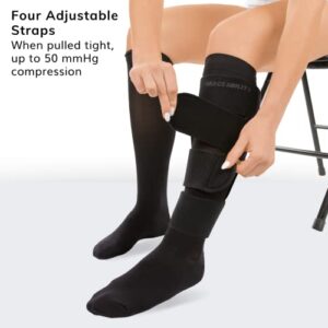 BraceAbility Lymphedema Leg Wrap - Swollen Feet and Ankle Garment Product for Lower Extremity Edema Swelling, Lymphatic Drainage, Water Retention Sleeve - 20-30 mmHg Compression Socks Included (M)