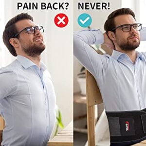 Back Brace for Lower Back Pain by FEATOL, Breathable Back Support Belt for Women & Men with Lumbar Pad, Lumbar Support Belt for Heavy Lifting & Work, Sciatica, Scoliosis 3XL (Waist Size:54''-63'')