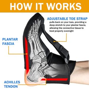 Plantar Fasciitis Night Splint, Plantar Fasciitis Night Sock, Soft Stretching Boot Splint, Heel Pain Relief Compression Sleeve for Plantar Fasciitis, Heel, Ankle, Arch Foot Pain, Achilles Tendonitis (Medium)