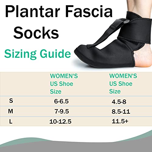 Plantar Fasciitis Night Splint, Plantar Fasciitis Night Sock, Soft Stretching Boot Splint, Heel Pain Relief Compression Sleeve for Plantar Fasciitis, Heel, Ankle, Arch Foot Pain, Achilles Tendonitis (Medium)