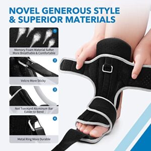 MKay Upgraded Plantar Fasciitis Night Splint Adjustable Plantar Fasciitis Brace with Support Plate | Night Splint for Plantar Fasciitis Women Men Achilles Tendonitis Relief Foot Drop Heel Pain Black