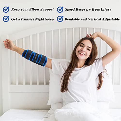 Elbow Brace, Adjustable Elbow Splint Support Immobilizer Brace Stabilizer Sleeping for Cubital Tunnel Syndrome, Comfortable for Ulnar Nerve entrapment Relief Pain and Tendinitis Arm Straightener Fit Men ＆ Women