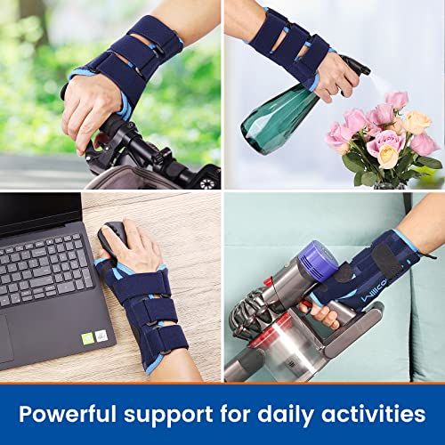 Willcom Wrist and Thumb Spica Splint Brace, Carpal Tunnel Syndrome Support, De Quervain's Tenosynovitis, Hand Stabilizer for Arthritis, Tendonitis, Pain Relief, Sprains Forearm Support Cast (M, Left Hand)