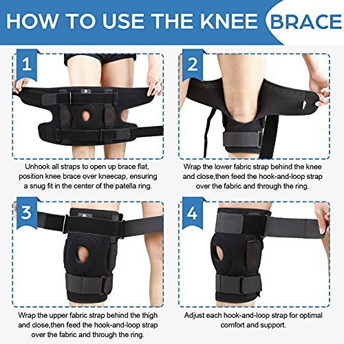 NEENCA Hinged Knee Brace, Compression Knee Support Brace for Men & Women, Open Patella Knee Wrap for Knee Pain, Swollen,Meniscus Tear,ACL,PCL,MCL,Joint Pain Relief, Injury Recovery.