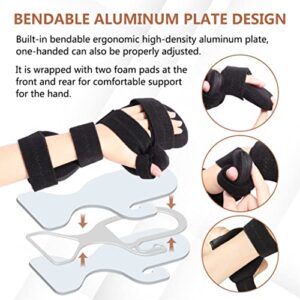 Scurnhau Resting Hand Brace, Soft Stroke Hand Splint Night Support for Finger Contractures, Hand Immobilizer for Carpel Tunnel Wrist Pain, Muscle Atrophy, Arthritis, Tendonitis, Metacarpal Breaks