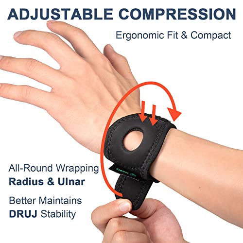 JOMECA Wrist Brace for TFCC Tears, Wrist Band with Ring Pad for Ulnar Sided Wrist Pain, Carpal Tunnel Arthritis, DRUJ Instability, Support Repetitive Wrist Use Injury, Fit Right & Left Hand (S/M)