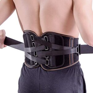 king of kings lower back brace pain relief with pulley system – lumbar support belt for women and men – adjustable waist straps for sciatica, spinal stenosis, scoliosis or herniated disc – large