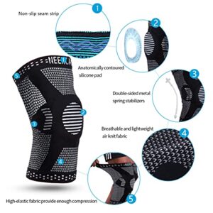 NEENCA Professional Knee Brace, Compression Knee Sleeve with Patella Gel Pad & Side Stabilizers, Knee Support Bandage for Pain Relief, Medical Knee Pad for Running, Workout, Arthritis, Joint Recovery