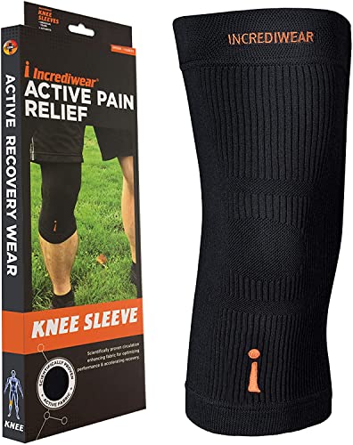 Incrediwear Knee Sleeve – Knee Braces for Knee Pain, Joint Pain Relief, Swelling, Inflammation Relief, and Circulation, Knee Support for Women and Men, Fits 14”-16” Above Kneecap (Black, Large)