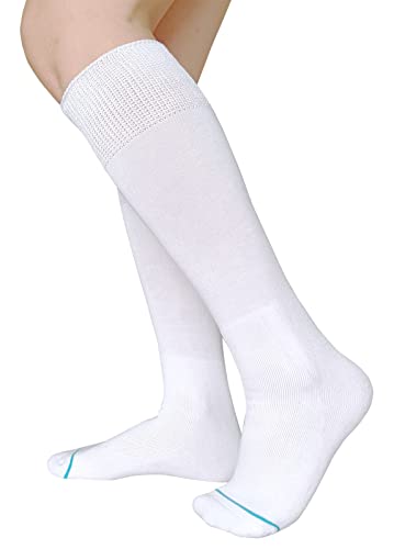 VEIGIKE Socks Liner for Orthopedic Walking Boots Walker Brace Shoe,Medical Tube Socks Under Air Cam Walkers and Fracture Boot Cast Surgical leg Cover White 2 Pairs