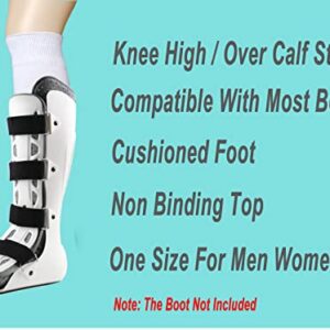 VEIGIKE Socks Liner for Orthopedic Walking Boots Walker Brace Shoe,Medical Tube Socks Under Air Cam Walkers and Fracture Boot Cast Surgical leg Cover White 2 Pairs