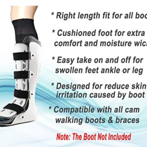 2 Pairs Replacement Sock Liner for Orthopedic Walking boot Air Cam Walkers, Cast Socks Under Air Cast Brace Surgical Broken Leg Toe Fracture boot