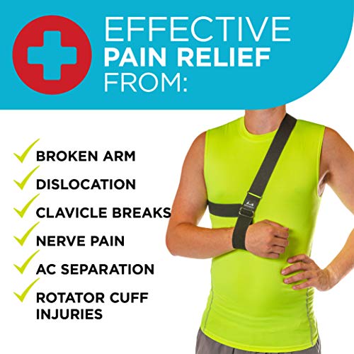 BraceAbility The Shoulder Sling - Patented Arm Support Strap and Waterproof Clavicle Immobilizer Brace for Broken Collarbone, Torn Rotator Cuff, Dislocation or AC Separation (Universal)