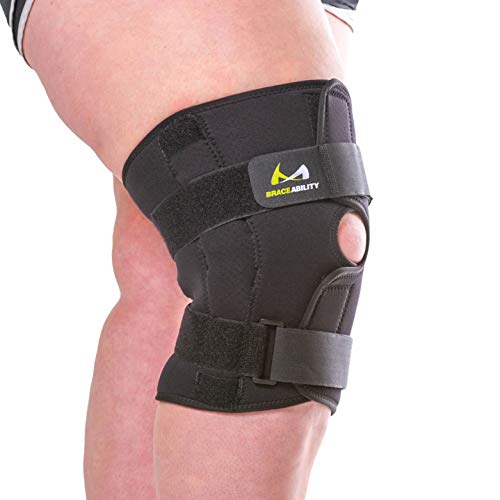 BraceAbility Plus Size Knee Brace - Bariatric Hinged Wraparound Sleeve for Extra-Large Legs and Obese Thighs to Support Meniscus Tears, Arthritis Pain, Tendonitis, Ligament Injuries and Sprains (6XL)