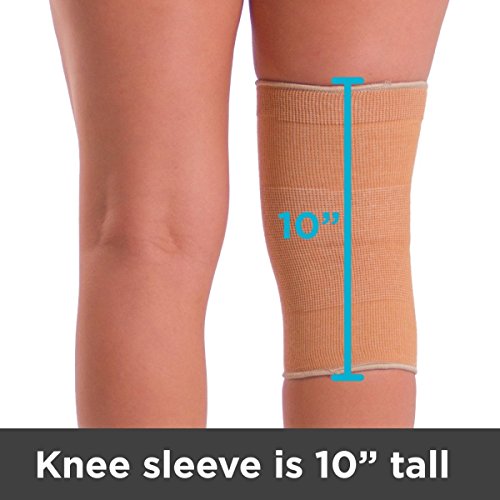 BraceAbility Elastic Slip-on Knee Sleeve | Cotton Fabric Knee Pain Compression Bandage for Stretchy, Lightweight & Comfortable Support (Medium)