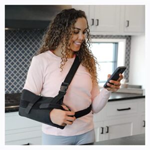 BraceAbility Abducted Shoulder Sling Immobilizer - Padded Rotator Cuff Support Brace with Pillow and Exercise Ball for Right or Left Arm Pain Relief From Post-Surgery Recovery and Subluxation (Large)