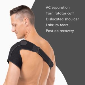 BraceAbility Shoulder Support Brace - Compression Copper Arm Immobilizer Sleeve for Rotator Cuff or Labrum Tears, Bursitis Pain, Impingement, SLAP Injury, Dislocated Recovery for Men and Women (L/XL)