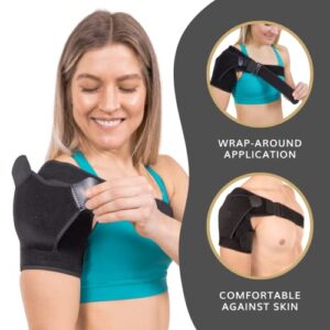 BraceAbility Shoulder Support Brace - Compression Copper Arm Immobilizer Sleeve for Rotator Cuff or Labrum Tears, Bursitis Pain, Impingement, SLAP Injury, Dislocated Recovery for Men and Women (L/XL)