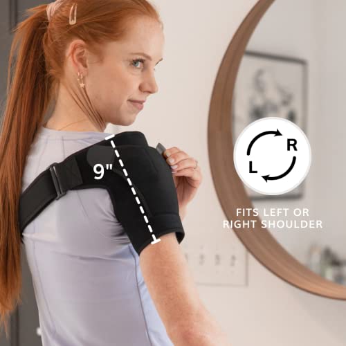 BraceAbility Shoulder Support Brace - Compression Copper Arm Immobilizer Sleeve for Rotator Cuff or Labrum Tears, Bursitis Pain, Impingement, SLAP Injury, Dislocated Recovery for Men and Women (L/XL)